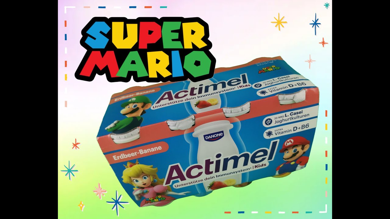 Actimel Super Mario Bros Edition Wario Kids Drinking Yogurt, Nueva ...