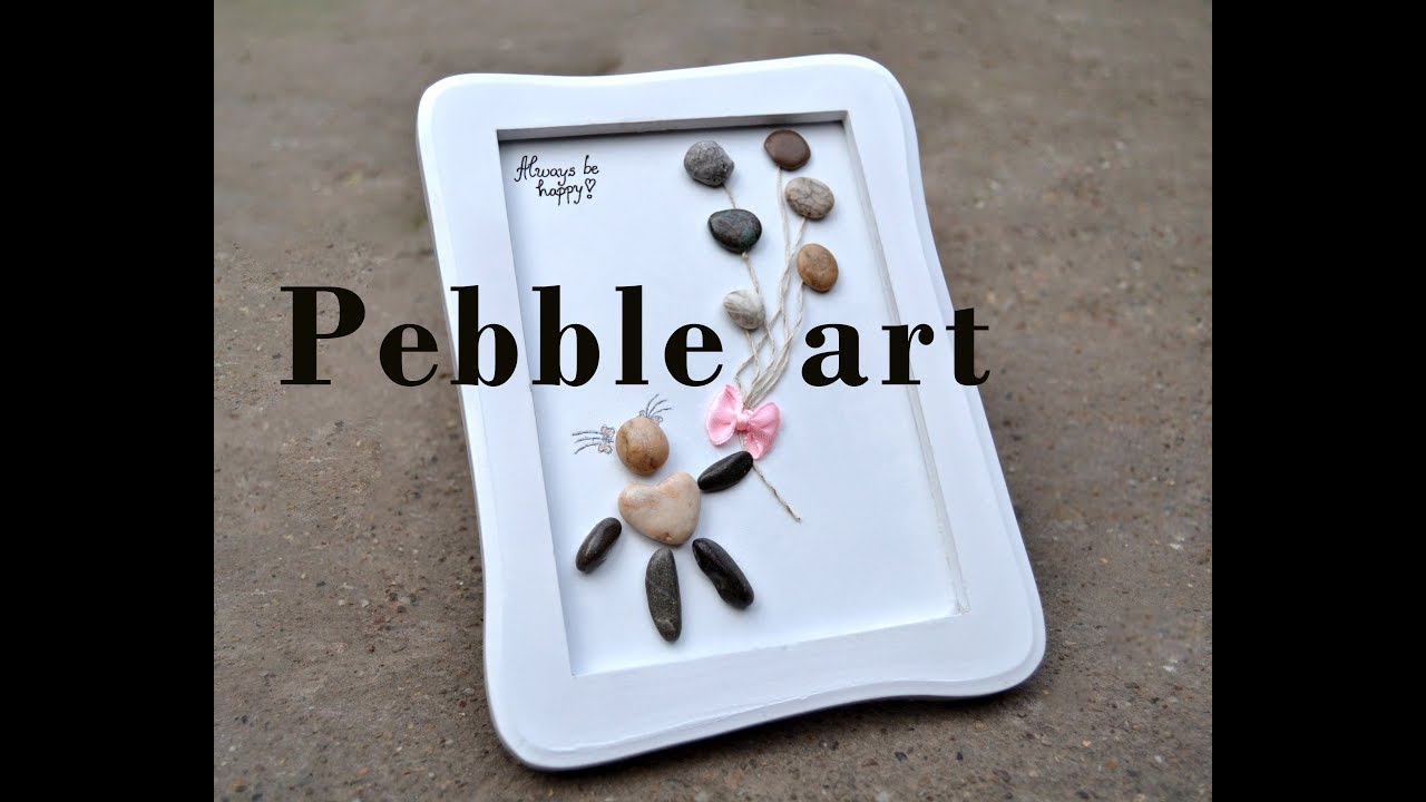 Pebble art - Girl with balloons - Try Lovely DIY - YouTube