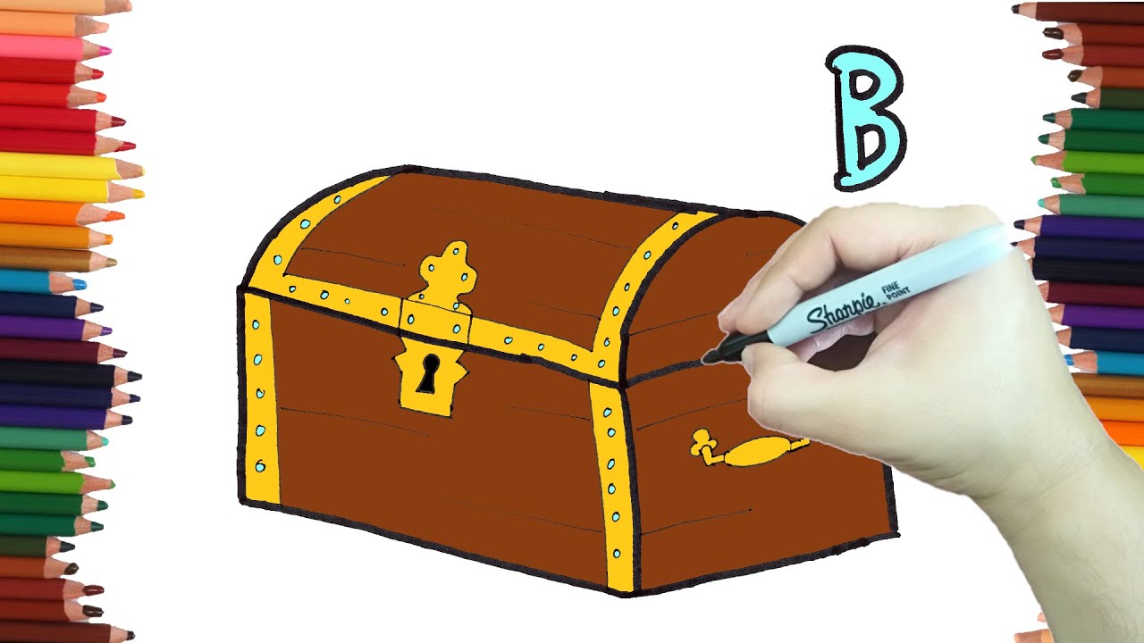 Como dibujar UN BAUL - Dibujos con la letra B paso a paso y muy Fácil ...