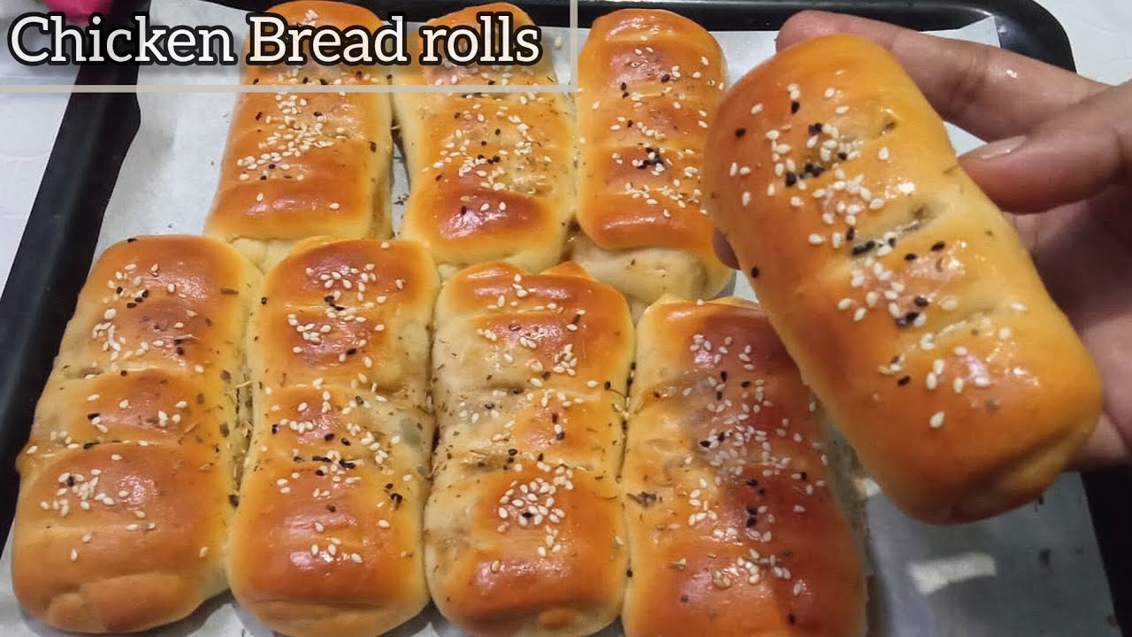 Easy Bakery Style Chicken Bread Rolls Recipe | how to make chicken ...