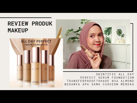 REVIEW SKINTIFIC ALL DAY PERFECT SERUM FOUNDATION || 03A ALMOND - YouTube
