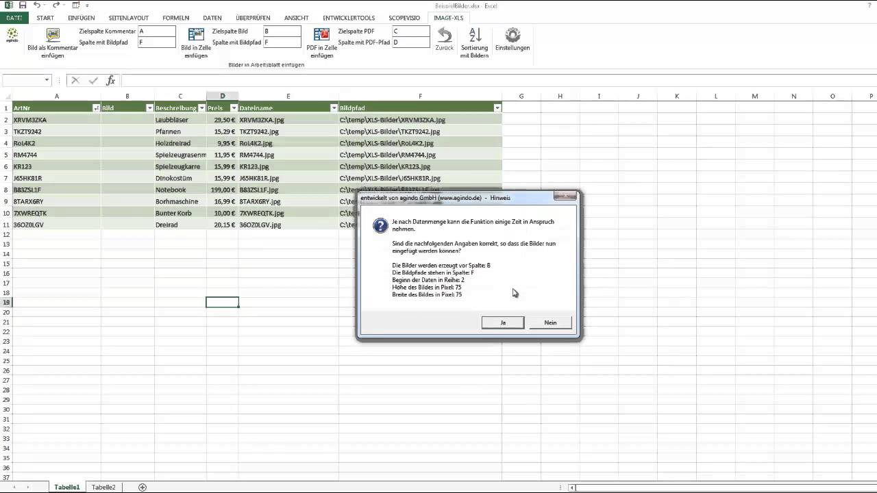 IMAGE-XLS Ver.10 - Bilder automatisch in Excel importieren und einfügen ...