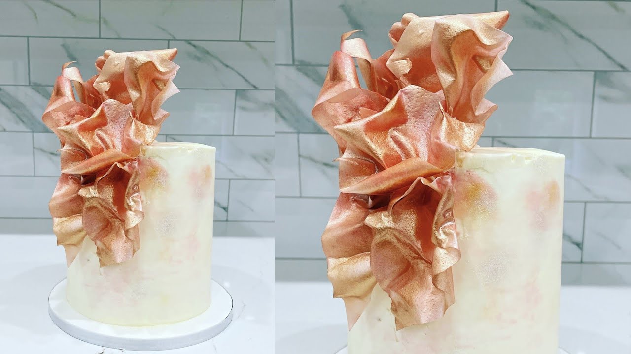 How To Make A Wafer Paper Ruffle Cake Cake Decorating Tutorials how-to-make-a-wafer-paper-ruffle-cake-cake-decorating-tutorials