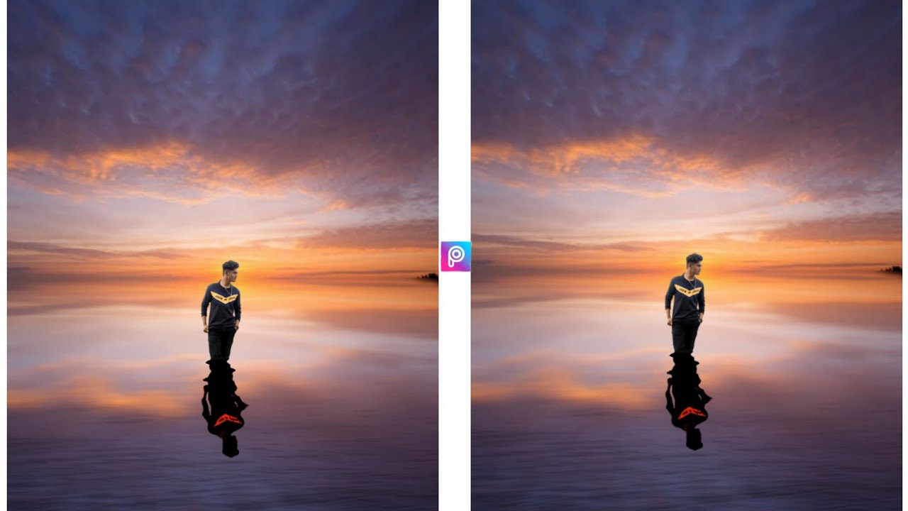 Picsart water reflection photo editing tutorial - YouTube