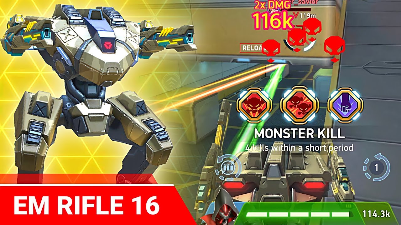 Paragon with EM Rifle 16 - Mech Arena New Weapon - YouTube