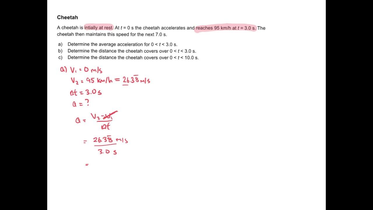 cheetah physics problem - YouTube