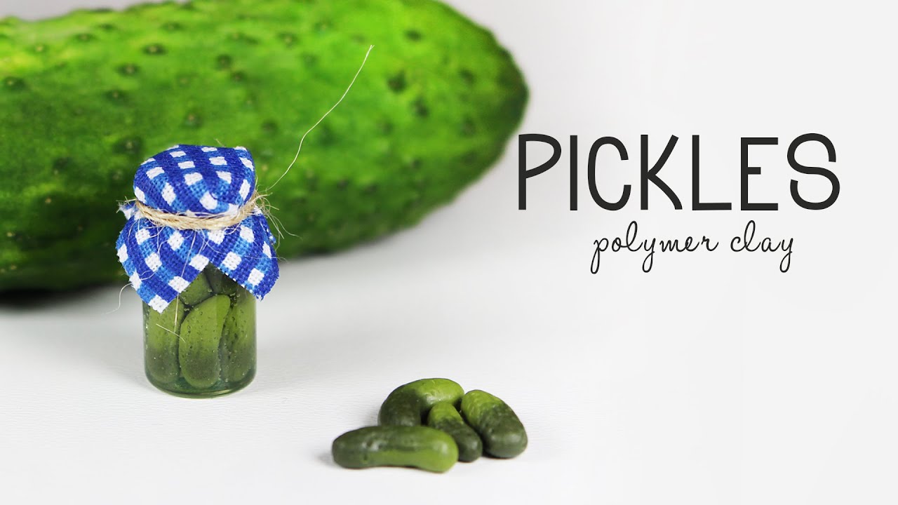 polymer clay Pickles TUTORIAL (miniature bottle charm) | polymer clay ...
