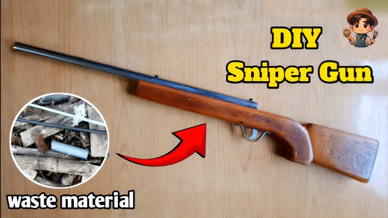 How to make Sniper gun toy with waste material | home decor | wooden ...