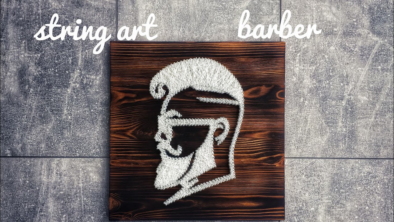 BARBER STRING ART full version I string art hand made I DIY - YouTube