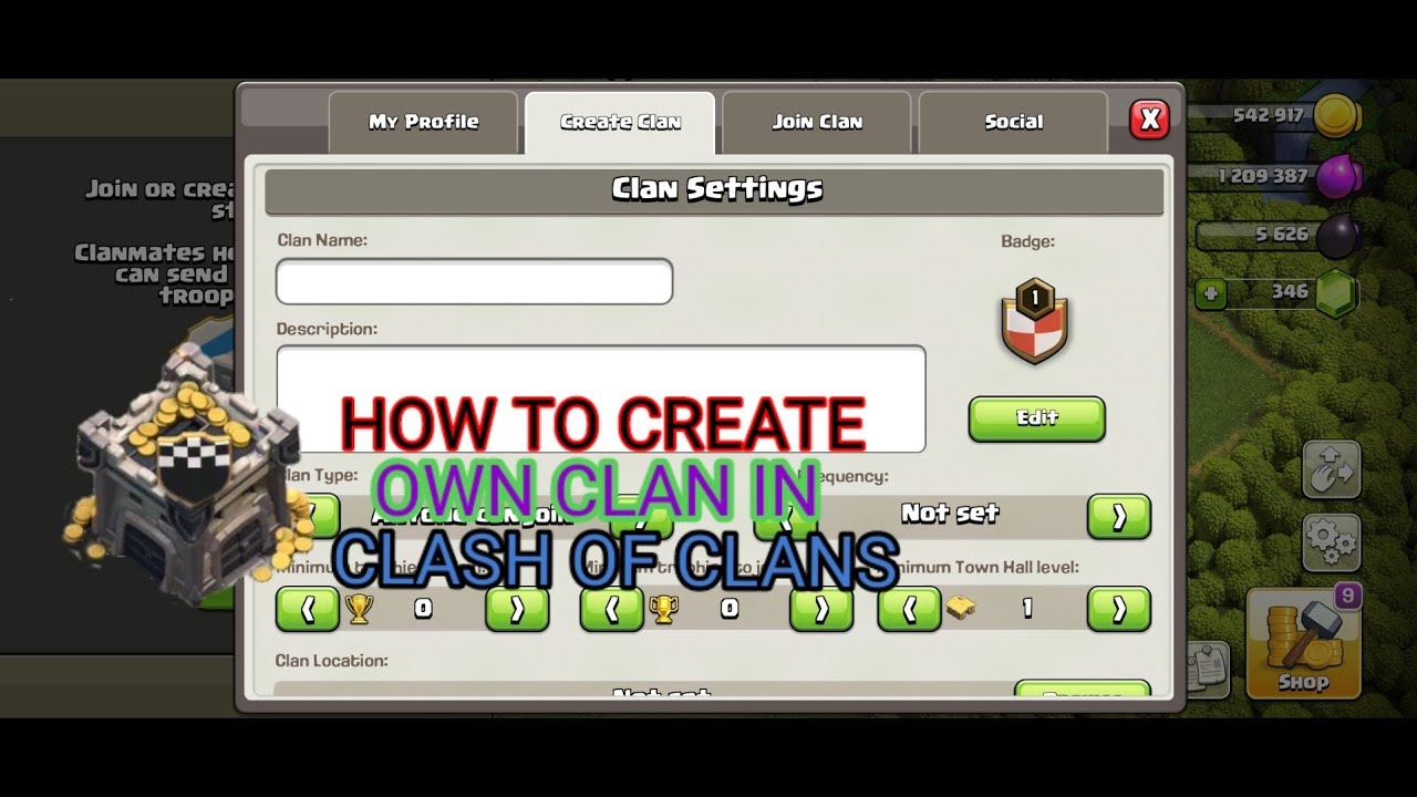 how to create a clan in coc(clash of clans) - YouTube