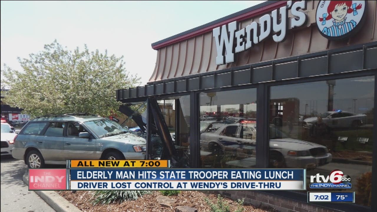 Elderly man hits state trooper eating lunch - YouTube