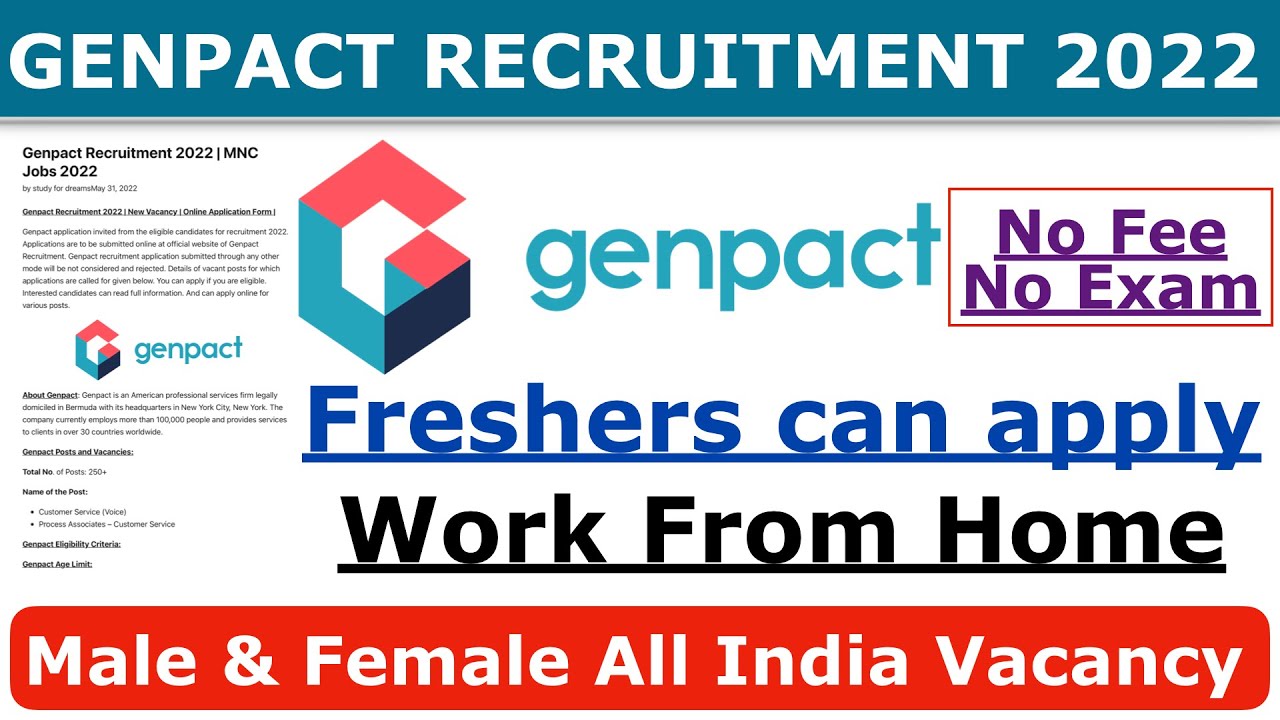 Genpact Recruitment 2022 | Hiring Freshers | Genpact Vacancy 2022 ...