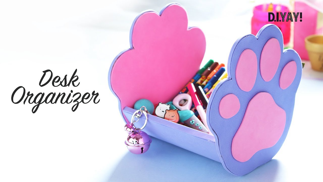 DIY Desk Organizer | Desk Decor | Back To School Crafts - YouTube