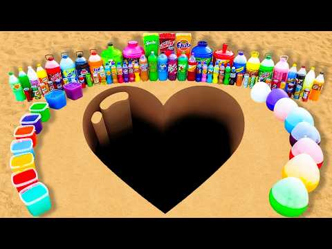 How to make Giant Heart made with Orbeez, Mtn Dew, Ranbow Balloons Fanta, Pepsi, Coca Cola vs Mentos