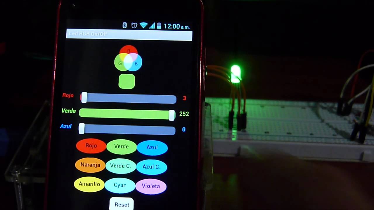 Aplicacion Android RGB Led on/Off - YouTube