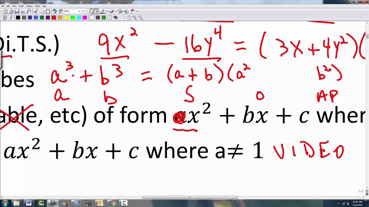 Chapter A2 Factoring Polynomials - YouTube