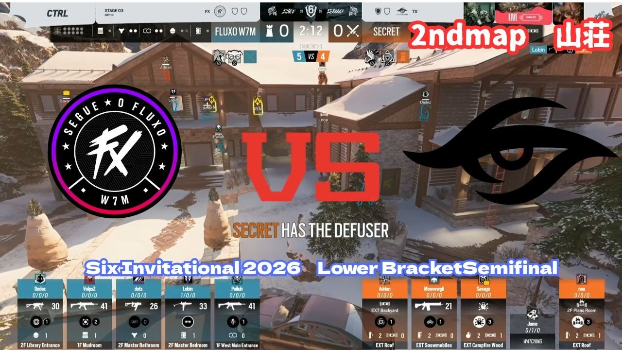 【Six Invitational 2026】 Lower Bracket Semifinal W7M VS Secret【2ndmap 山荘 ...
