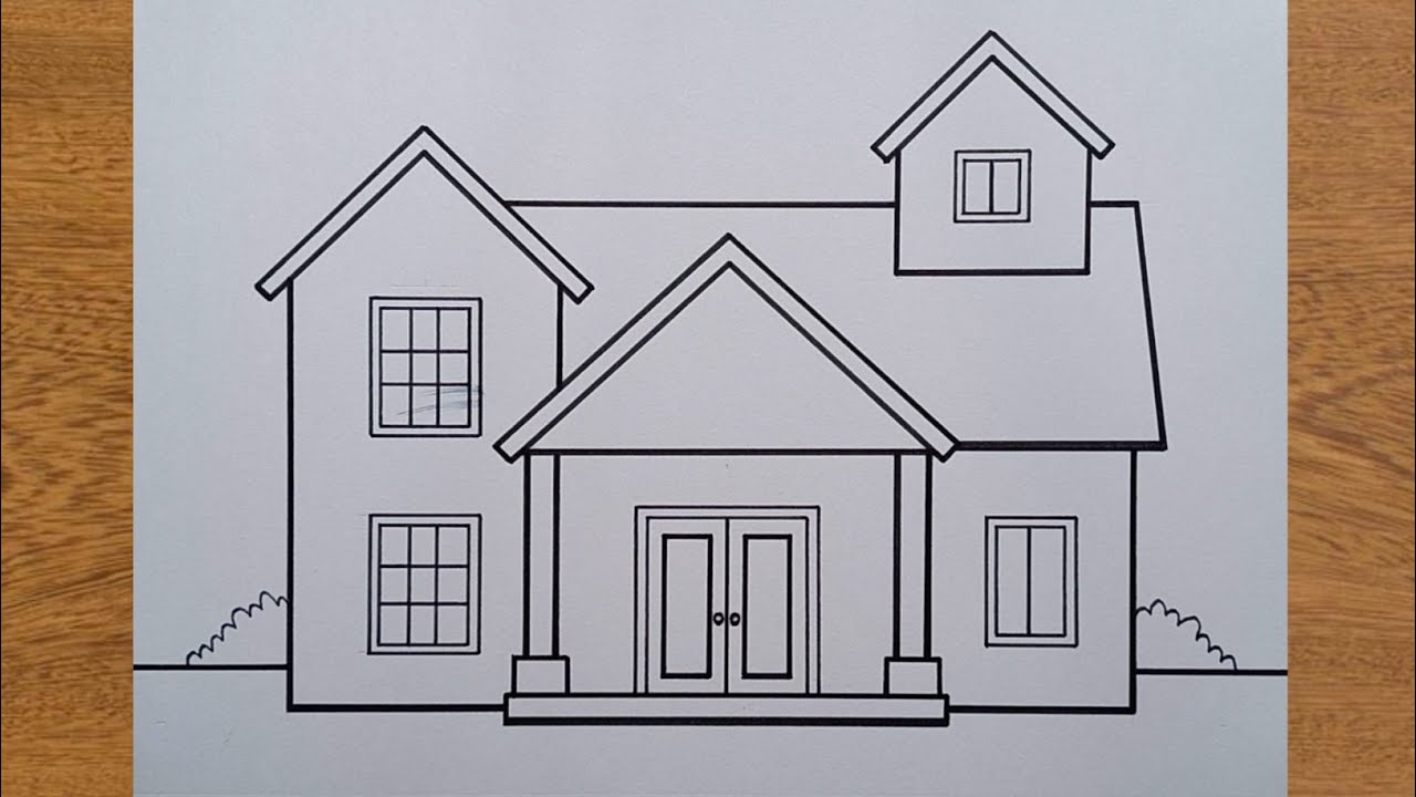 How to Draw a House | For Beginners | Easy House Drawing - YouTube
