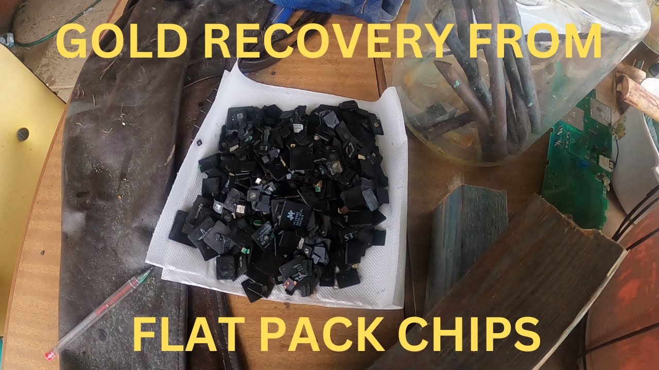 GOLD RECOVERY FROM FLAT PACKS AND 4 SIDED LEGGED IC CHIPS - YouTube