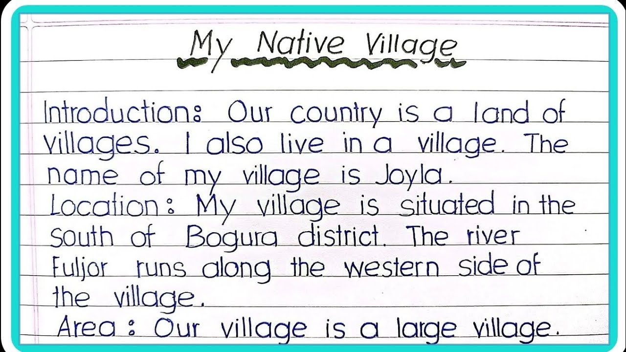 Essay on My Native Village - YouTube