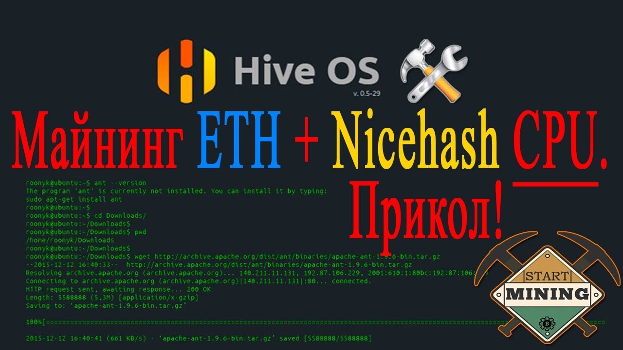 Hive OS 2 0 ETH + Nicehash CPU майнинг. Прикол - YouTube