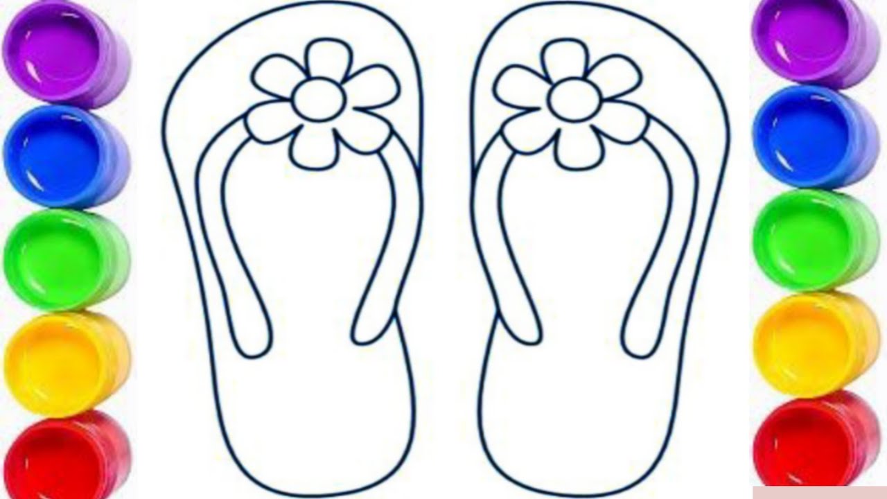 HOW TO DRAW FLIP FLOP for KIDS AND Childrens - YouTube
