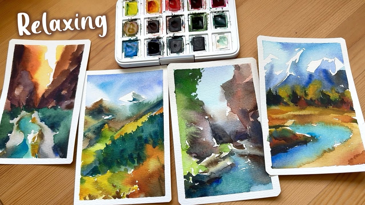 Relaxing Watercolour Painting | Paint with me - YouTube