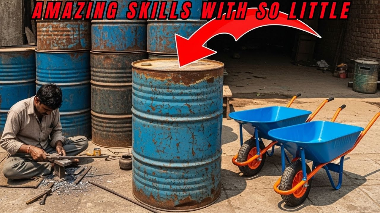 How WHEELBARROWS Are Made From Used Oil Drums and the Shocking Truth ...
