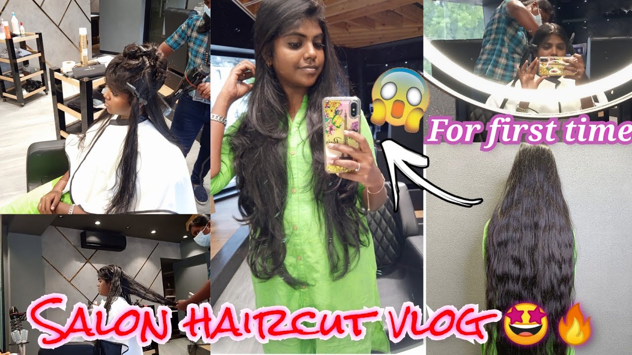 Salon hair cut vlog 🥰First time experience 😳Transformation🔥 - YouTube