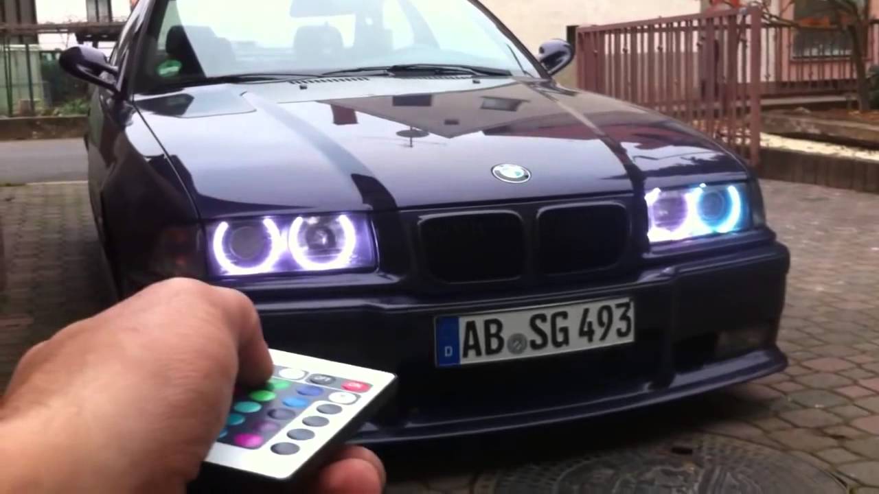 BMW E36 Multi Color ANGEL EYES Video - YouTube