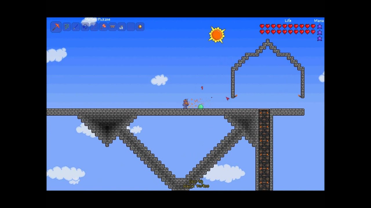 Terraria Sky Bridge Time Lapse Part 1 - YouTube