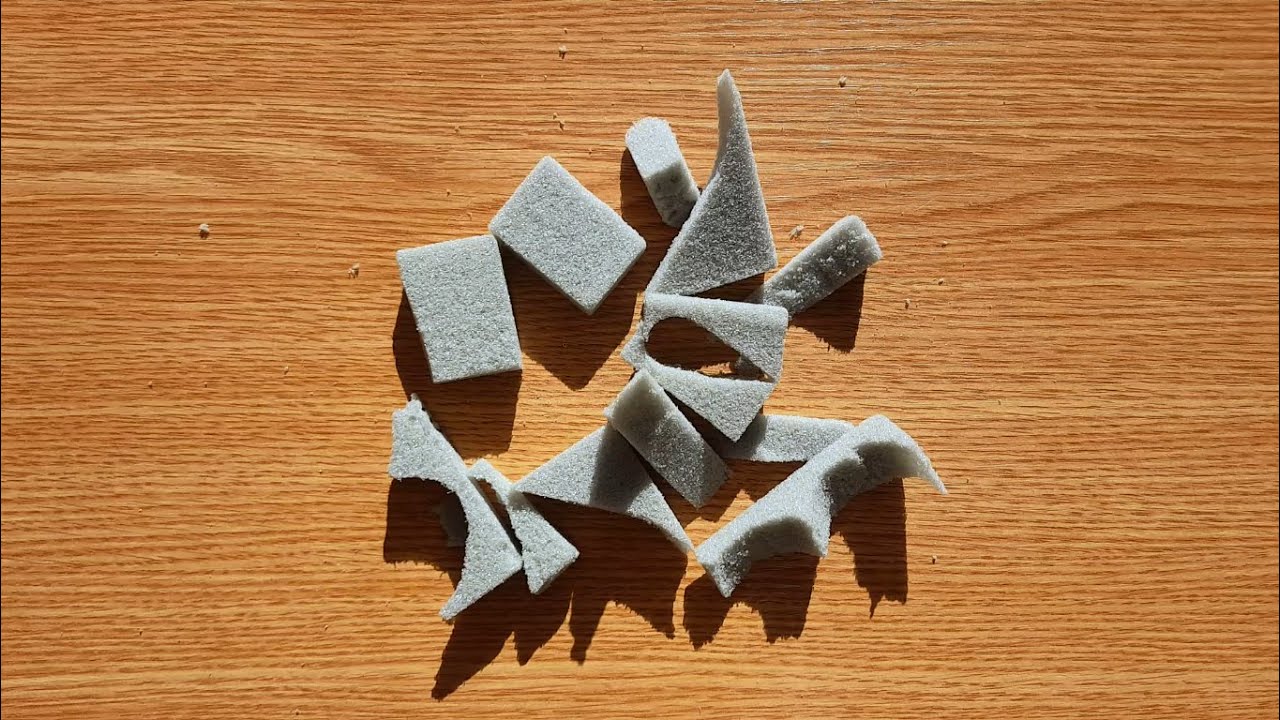 Dry floral foam scraps crushing |WATCH IN HD| - YouTube