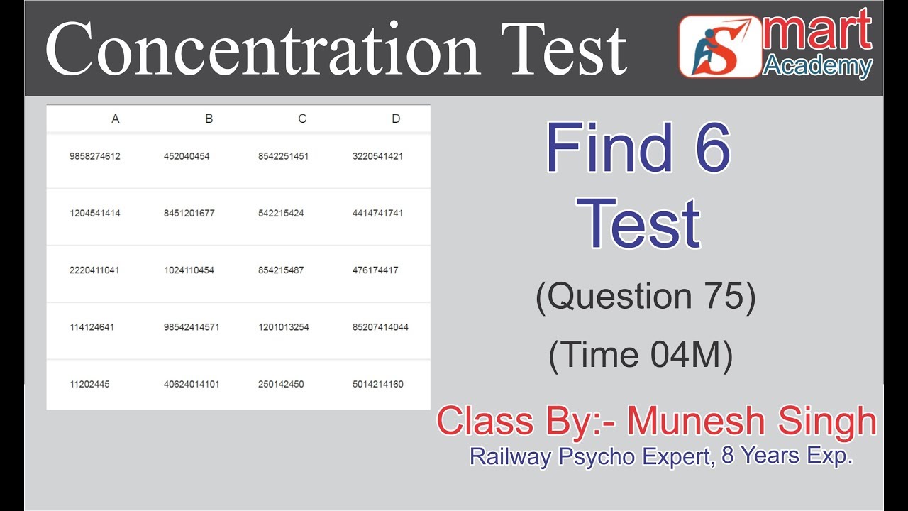 ALP Psycho Online Class ll Concentration Test ll Find 6 and 9 Test ...