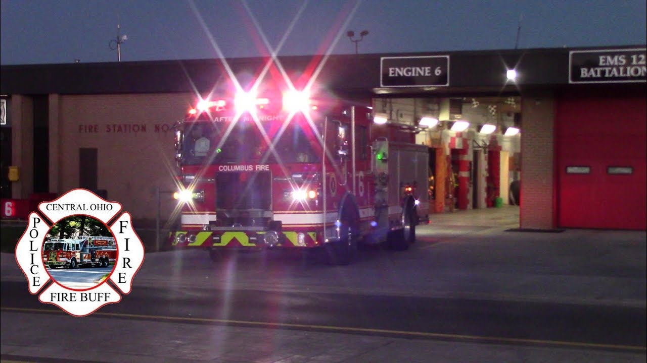 Columbus Fire M-806, E-6 Responding to a Medical - YouTube