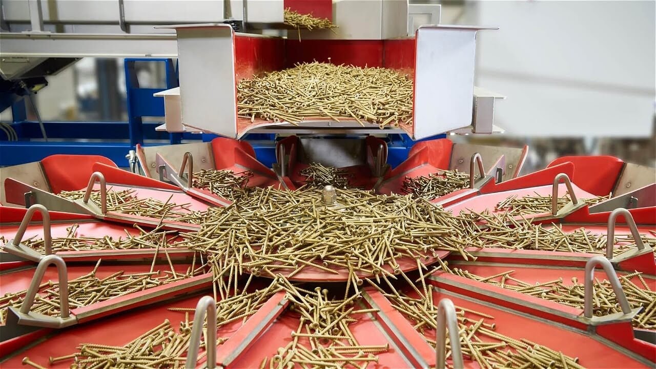 Altrimex | Multihead packaging line for screws and bolts - YouTube