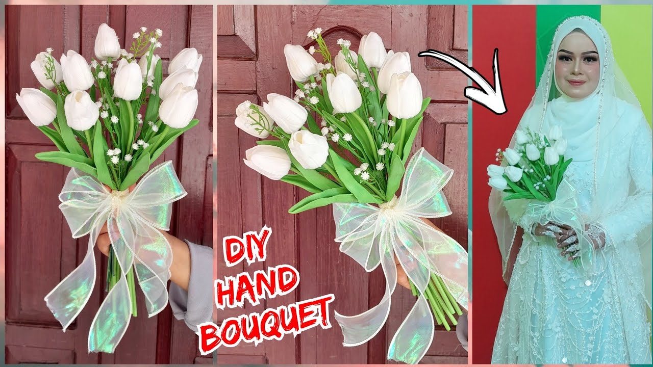 DIY Hand Bouquet Wedding | Tutorial Buket Pengantin | Bunga Tangan ...