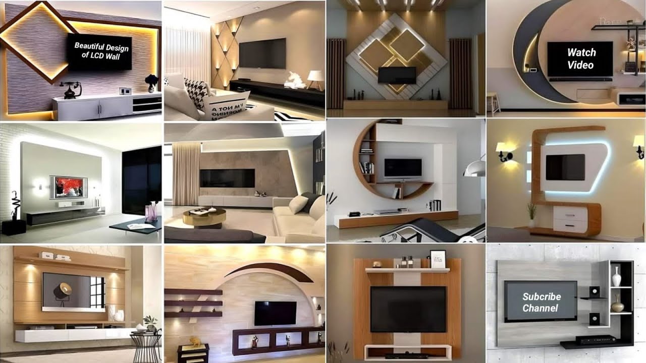 lcd wall design! lcd rack ke design! Latest tv wall unit designs! tv ...