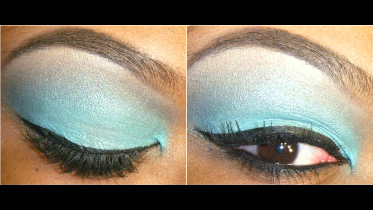Tutorial | Turquoise One Color Eyeshadow - YouTube