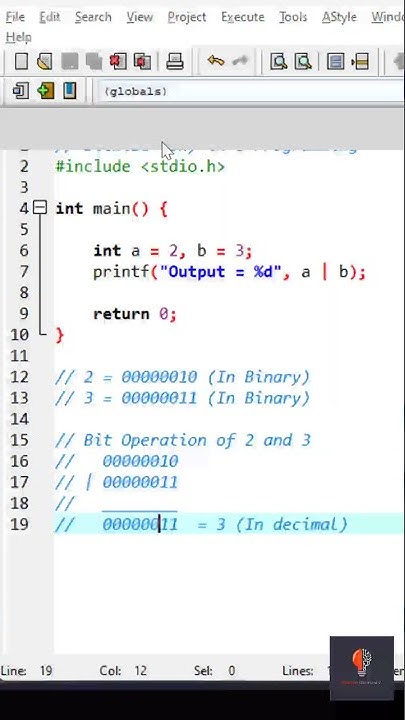 #shorts | How to use bitwise OR operator in C Programming - YouTube