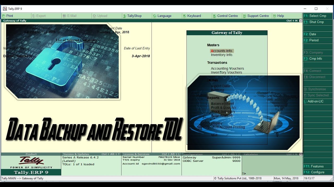 Data Backup and Restore TDL for Tally | Explore Busy | Tally TDL - YouTube