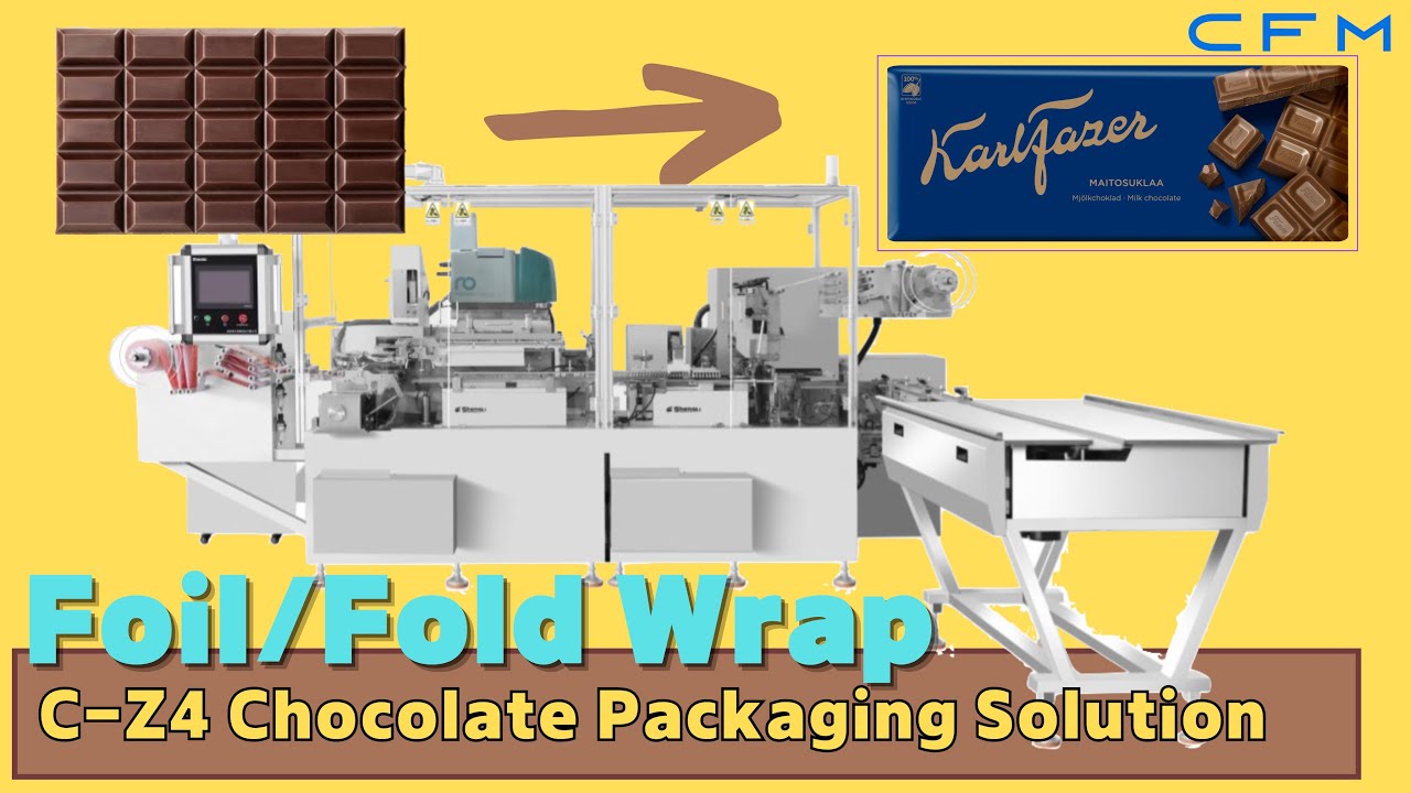 C-Z4 Chocolate Foil/Fold Wrap Machine - YouTube