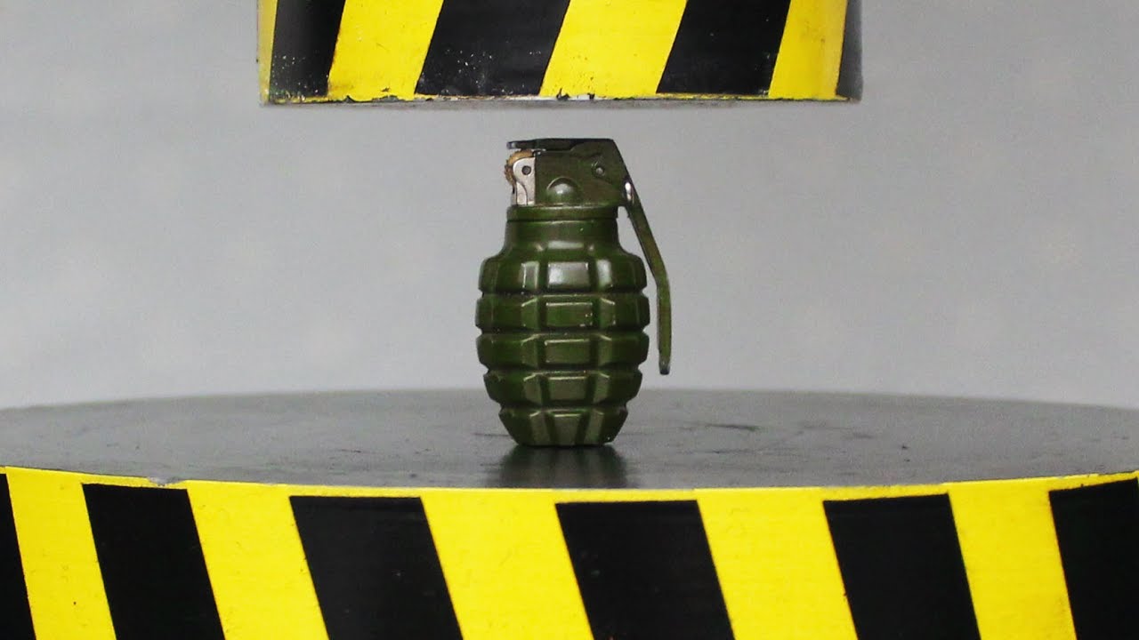 EXPERIMENT HYDRAULIC PRESS 100 TON vs BOMB (Lighter) - YouTube