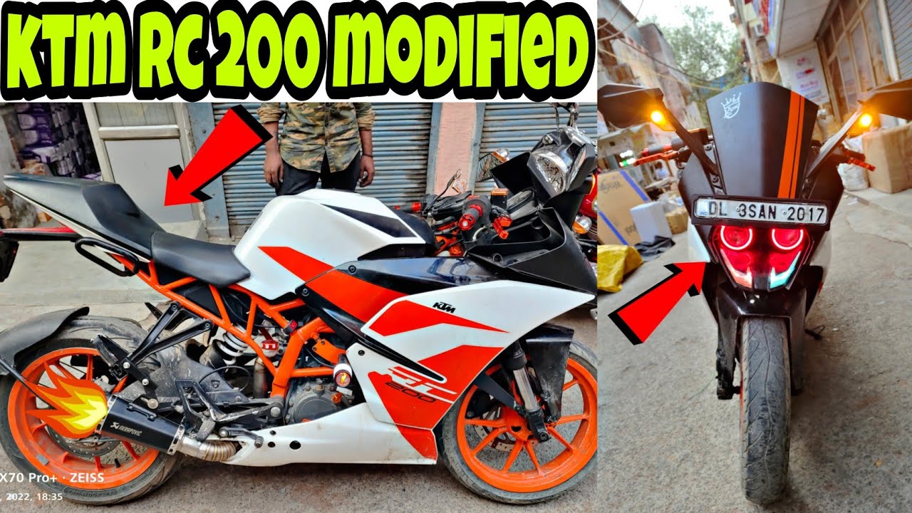 ktm rc 200 exhaust modification | Rc 200 modified | rc 200 ring light l ...