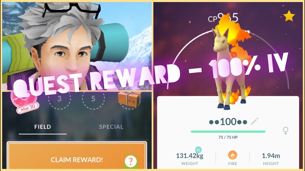 Pokemon GO Quest reward - 100% Ponyta - YouTube
