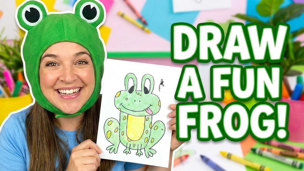 Frog Drawing Tutorial for Kids - Learn to Draw a Frog! | Preschool ...