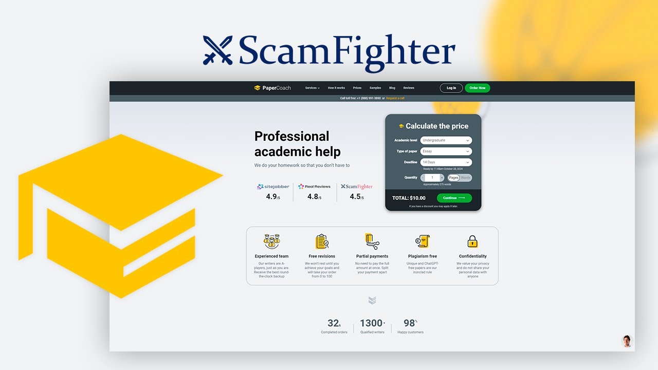 PaperCoach.net review | Order form tutorial by ScamFighter reviewers ...