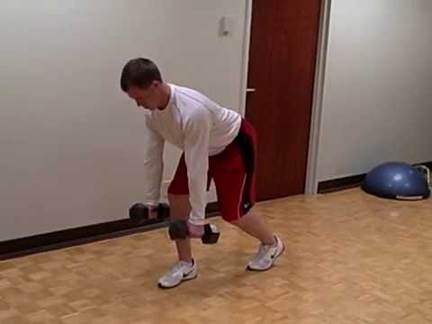 Staggered Stance Bent Over Row (2 arm DB row) - YouTube