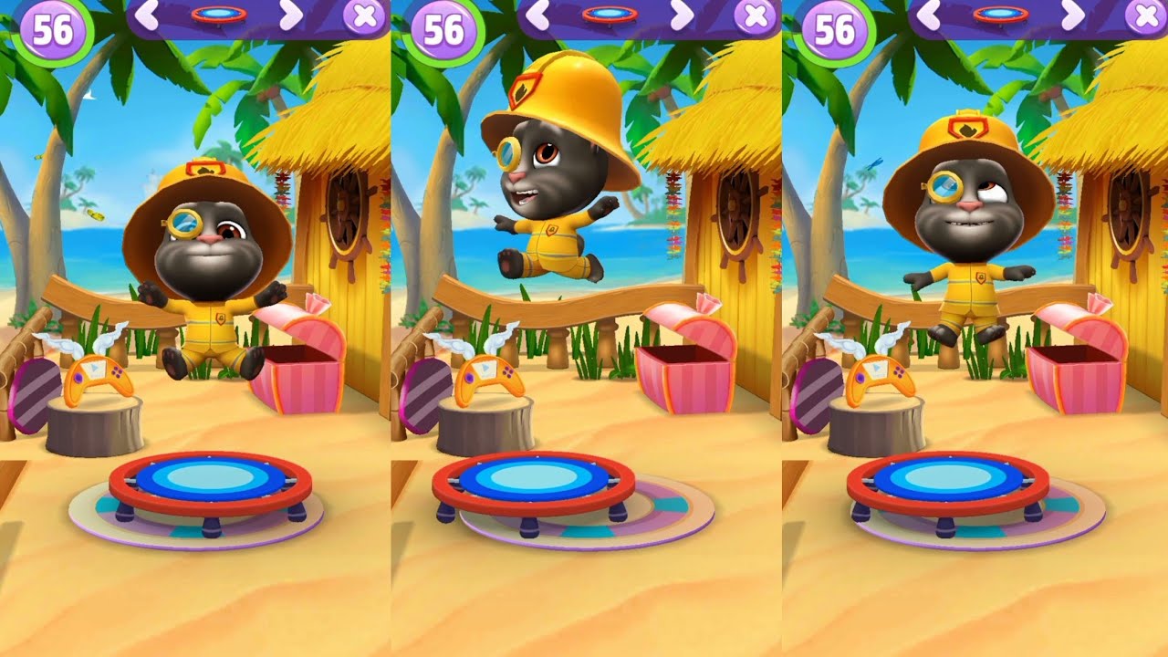 KUCING TOM BERMAIN TRAMPOLIN - Talking Tom - GAME KARTUN ANAK - YouTube