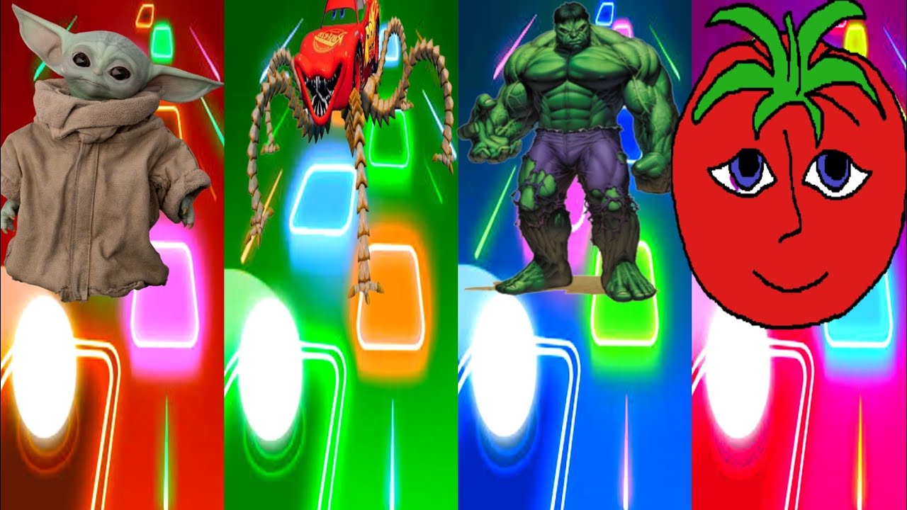 Baby Yoda🆚Lightning McQueen Eater🆚HULK🆚Mr.TomatoS♦Who is best? - YouTube