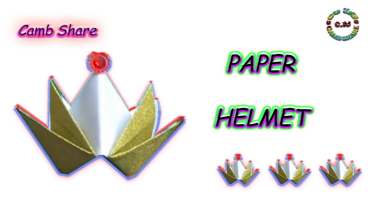 Easy Origami Helmet Tutorial | Helmet Origami Paper ...